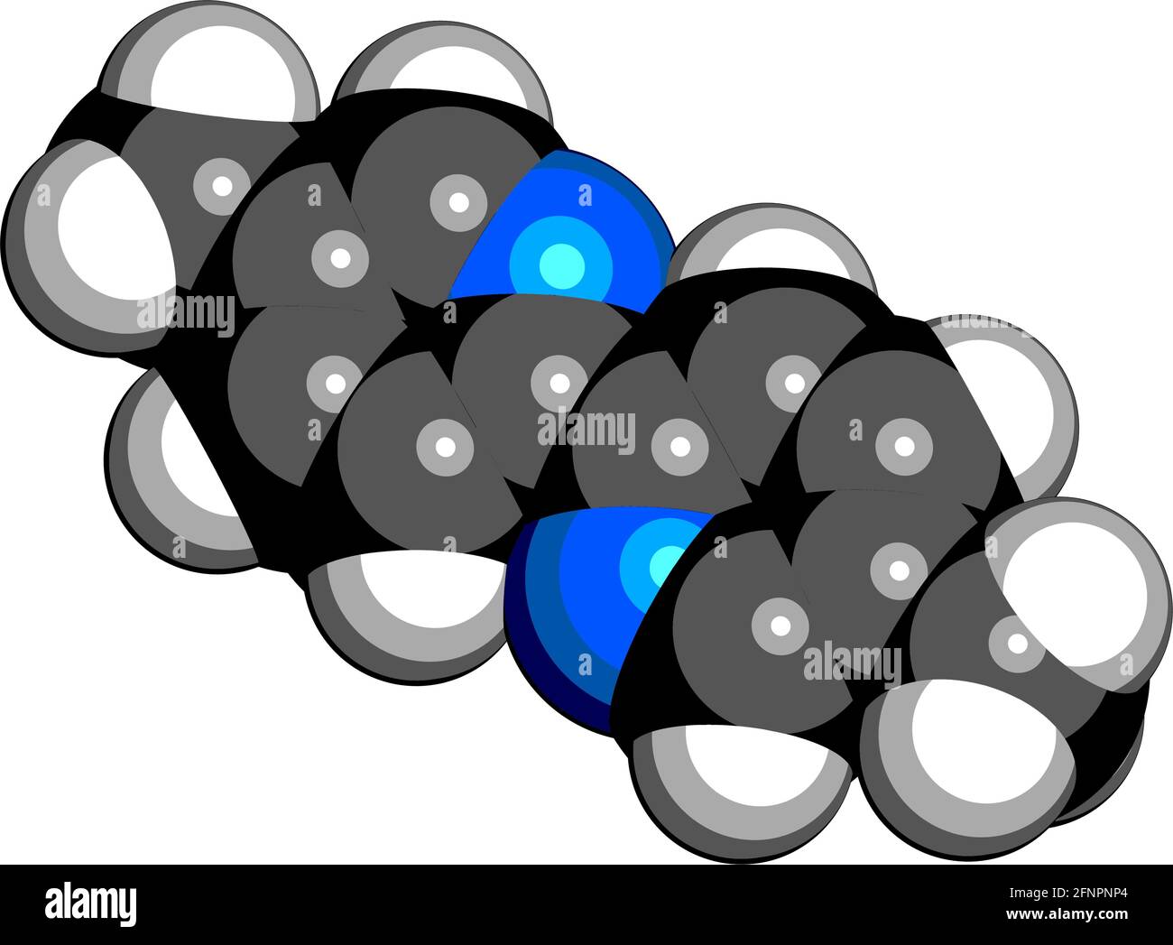 Abametapir head lice treatment drug molecule. 3D rendering. Atoms are ...