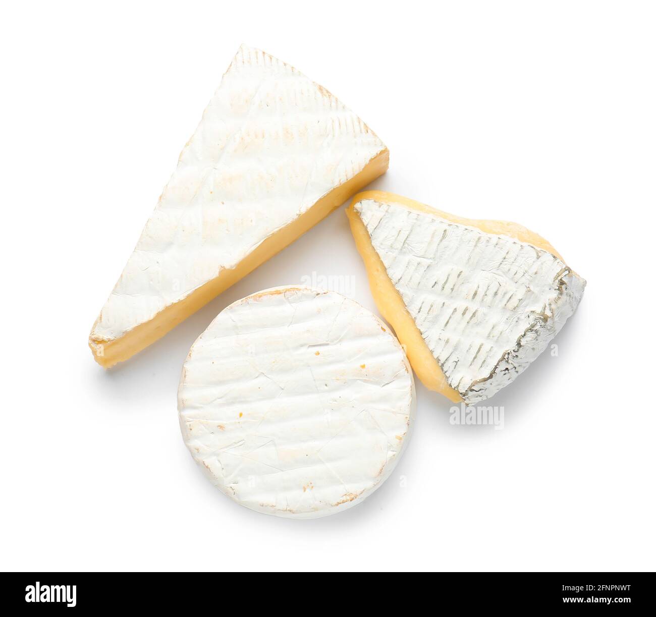 Different types of cheese on white background Stock Photo - Alamy