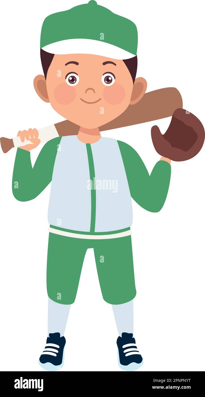 Cartoon illustration boy playing baseball hi-res stock photography and ...