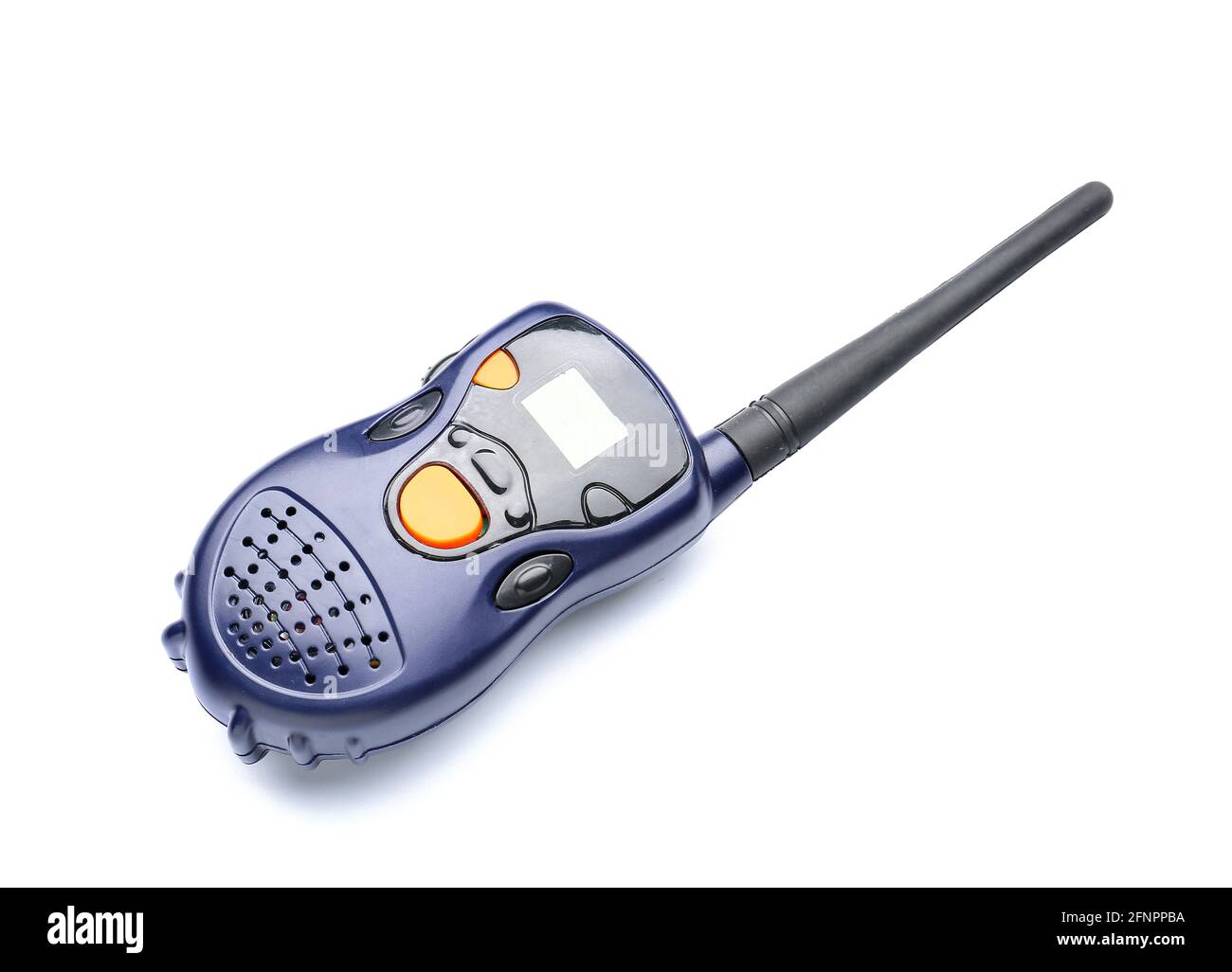 Portable radio transmitter on white background Stock Photo - Alamy
