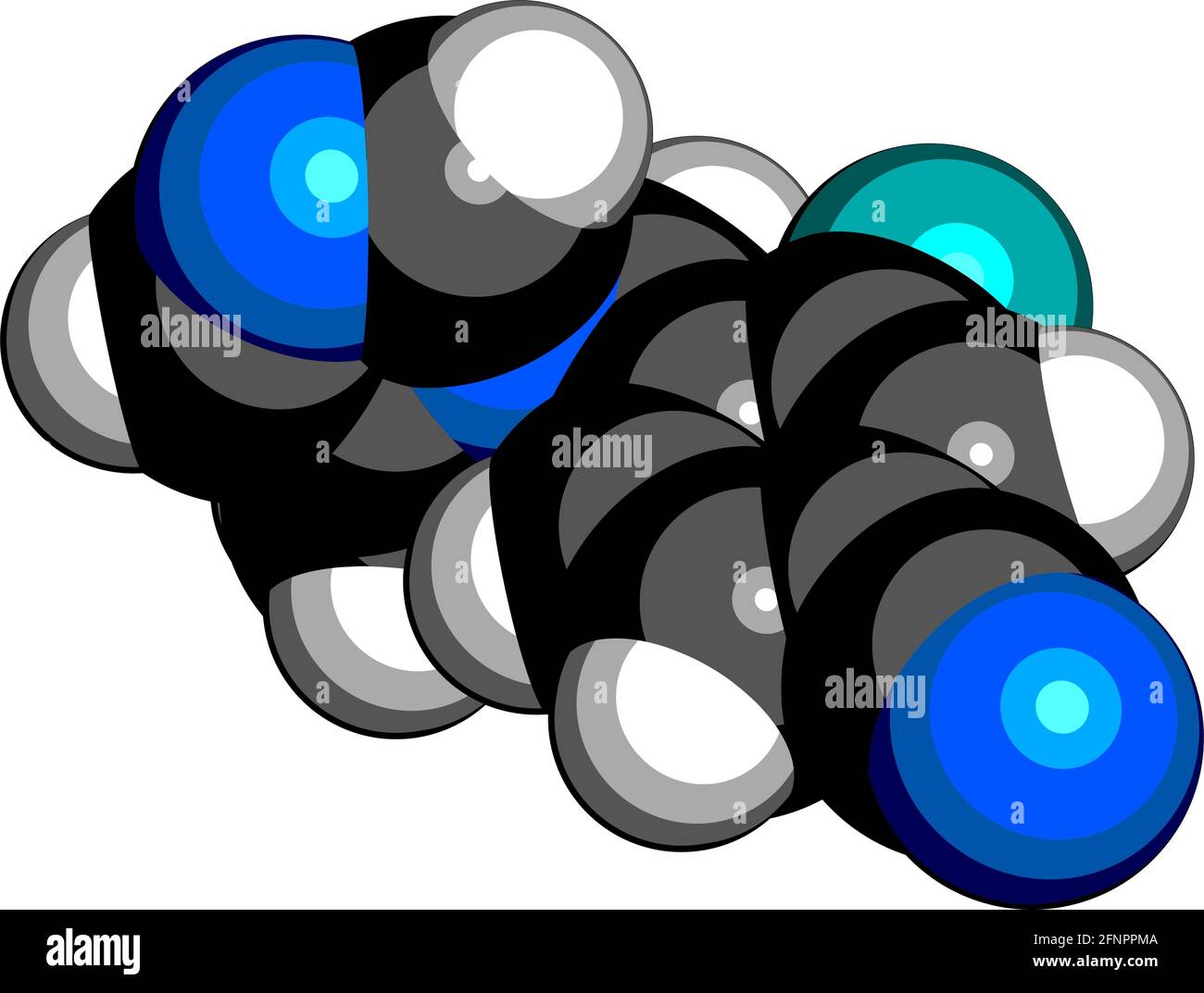 Osilodrostat Cushing's syndrome drug molecule. 3D rendering. Atoms are ...