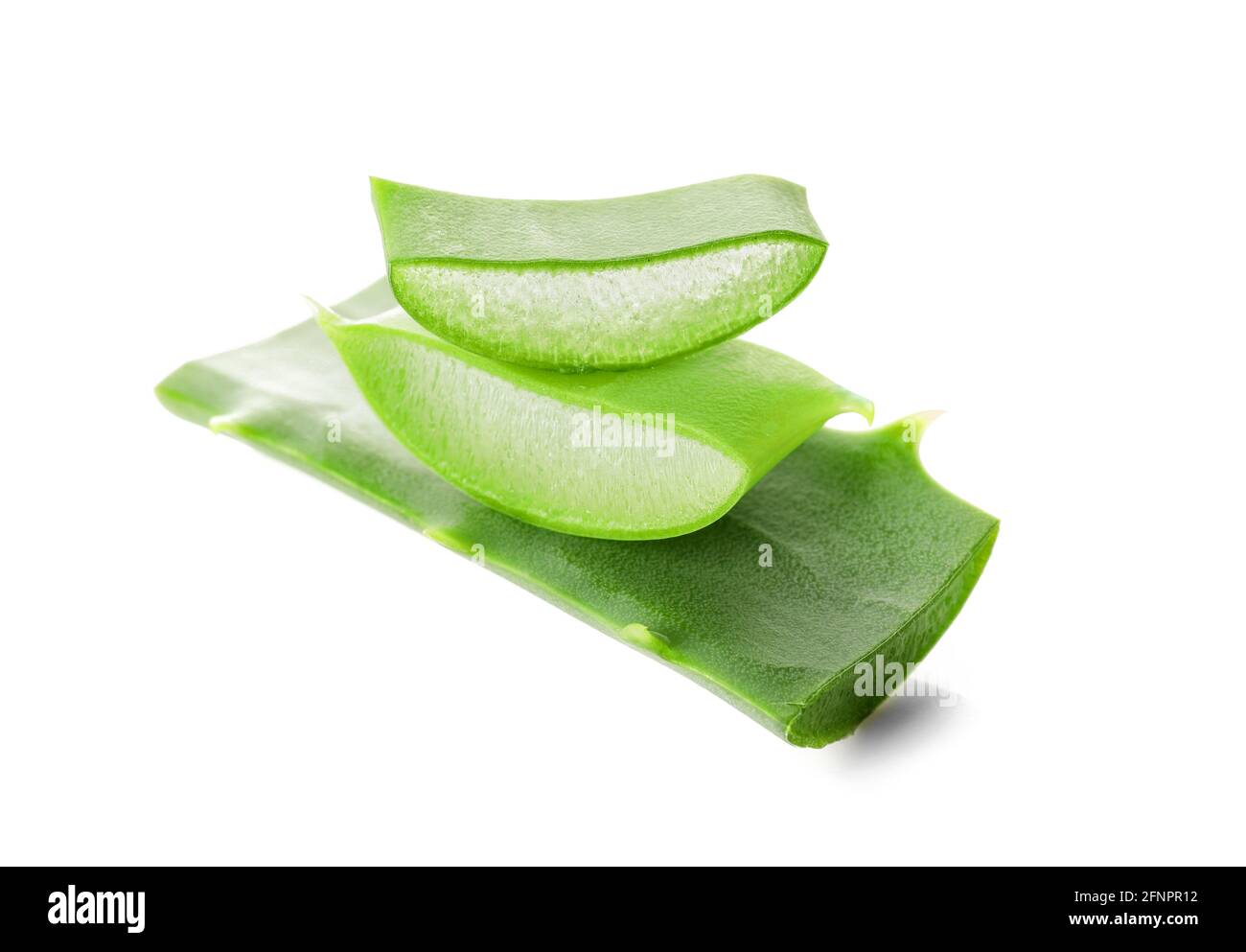 Fresh cut aloe on white background Stock Photo - Alamy
