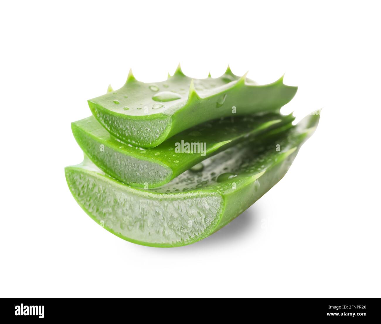 Fresh cut aloe on white background Stock Photo - Alamy