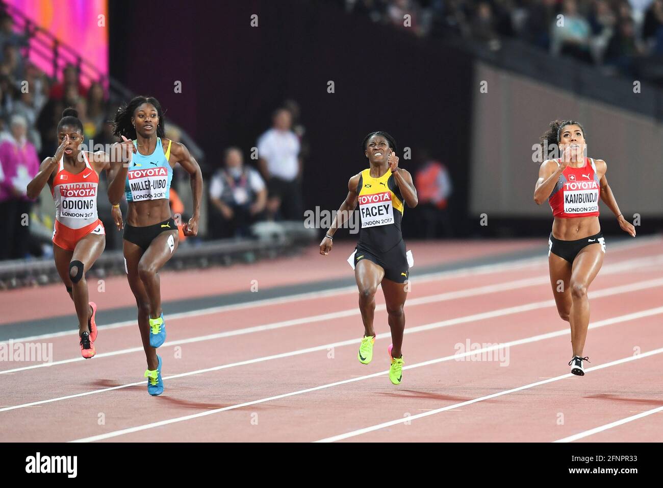 Shaunae Miller-Uibo (BAH), Simone Facey (JAM), Mujinga Kambundji (SUI ...