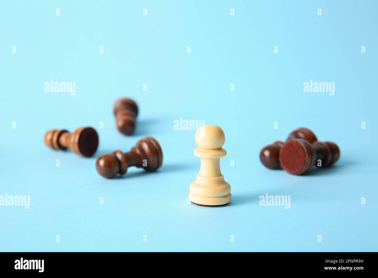 Wooden chess pawns figures concept hi-res stock photography and images ...