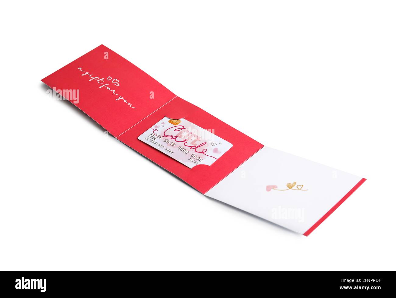 Gift card on white background Stock Photo - Alamy