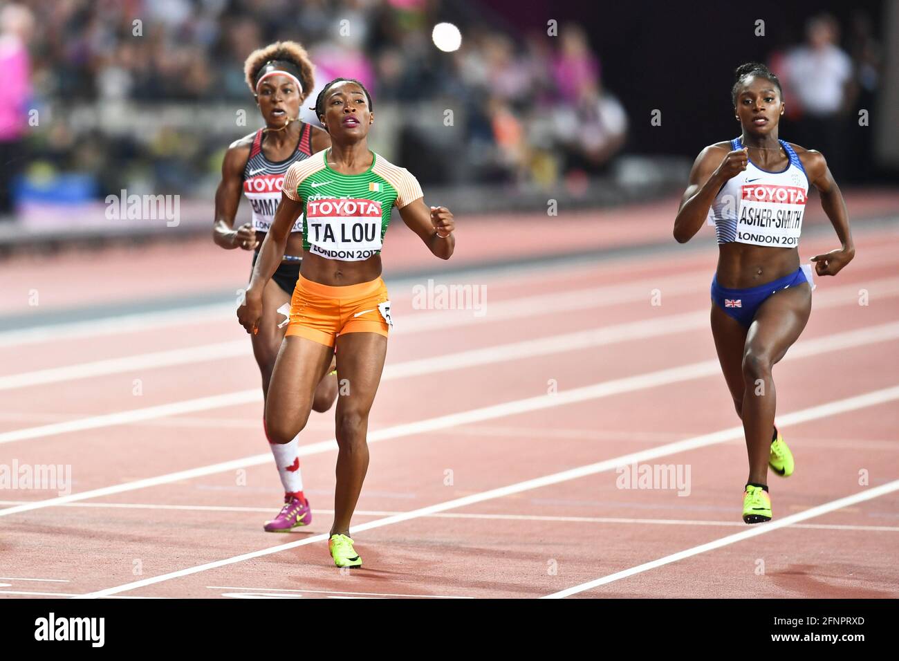 Marie-Josée Ta Lou (CIV), Dina Asher-Smith (GBR), Crystal Emmanuel (CAN ...