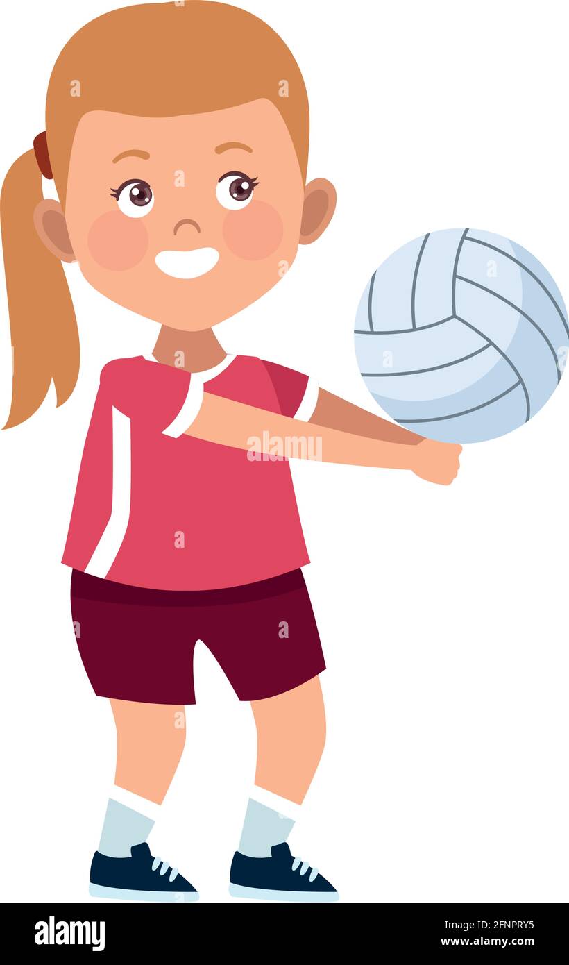 Volleyball girl cute volleyball player Stock Vector Images - Alamy