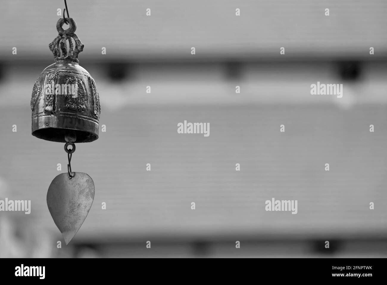 Closeup a Gorgeous Decorative Brass Wind Chime of Buddhist Temple ...