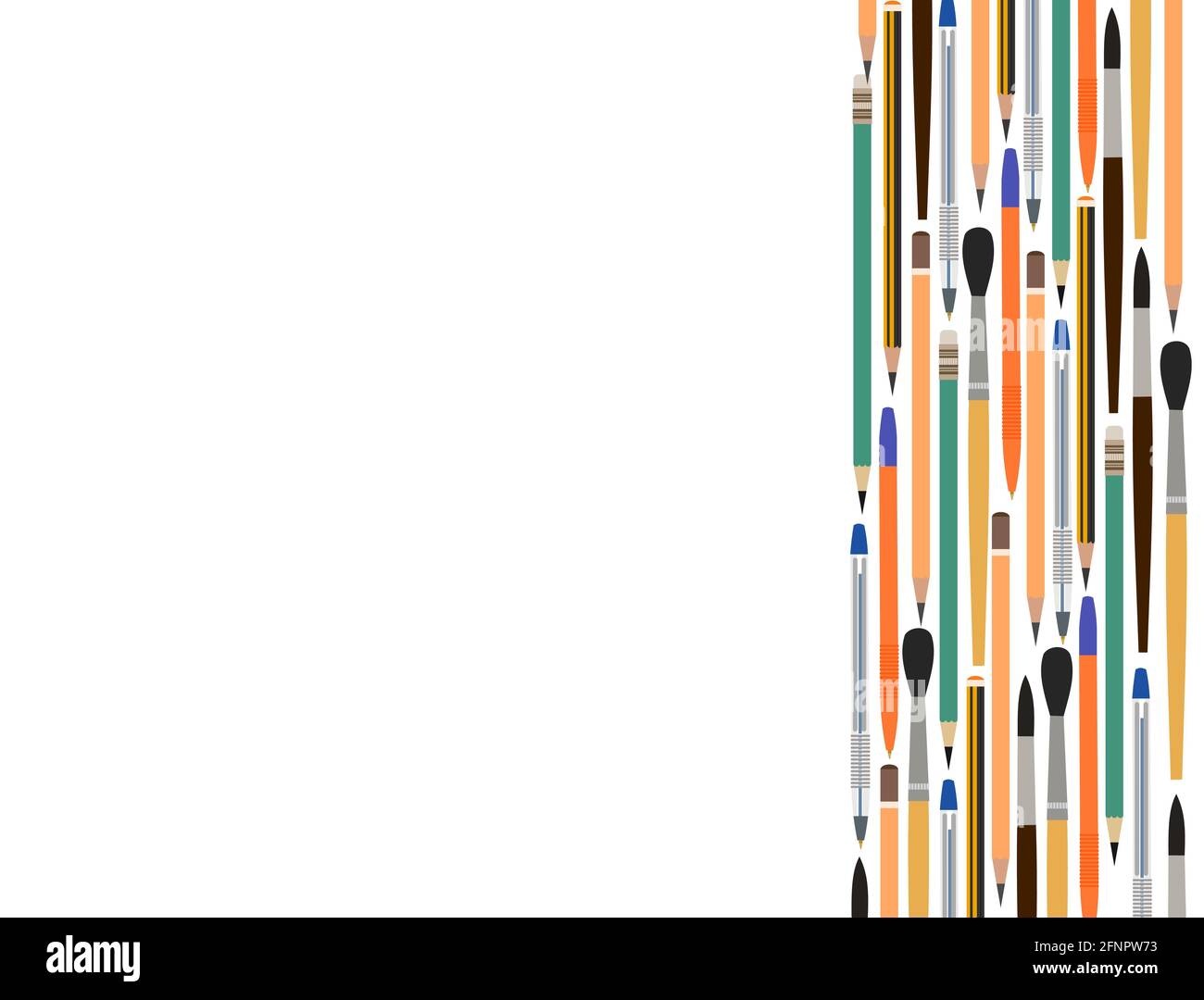 Stationery. Goods for the office, school and creativity. Corner frame ...
