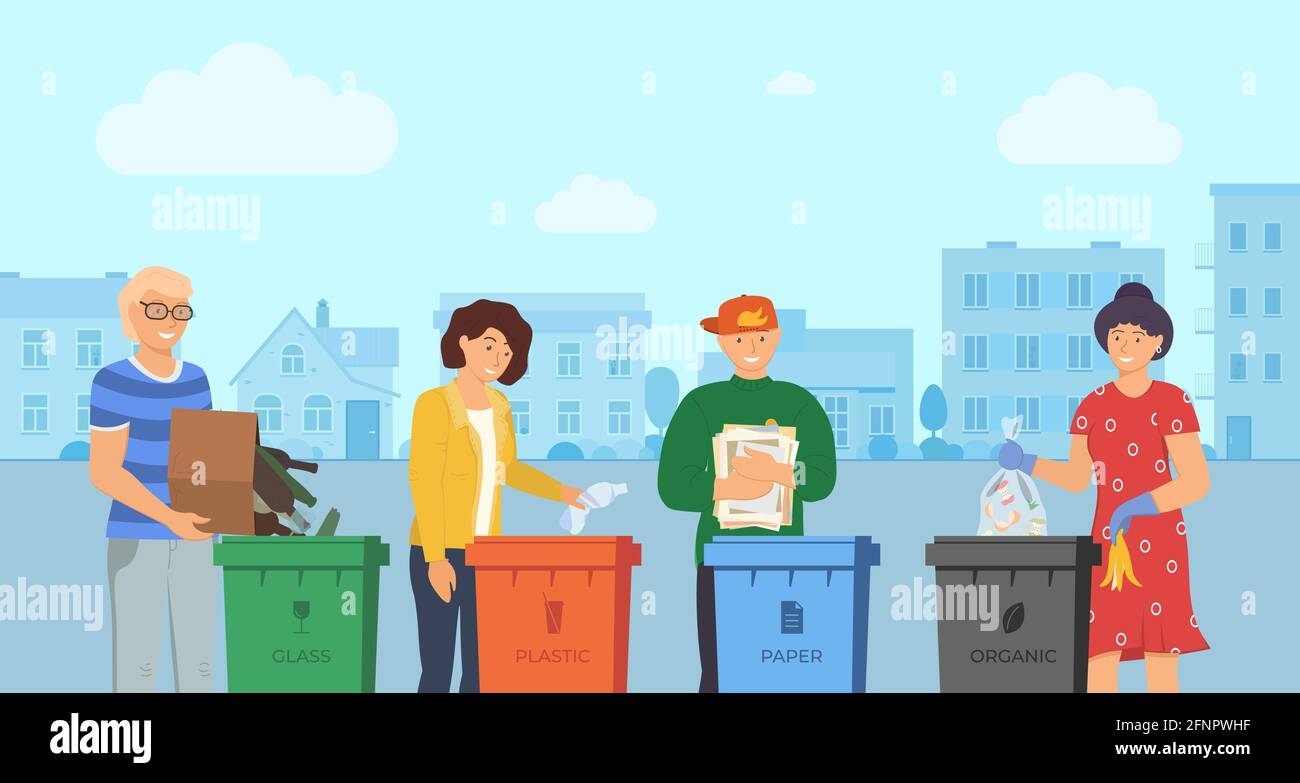 Man collecting rubbish recycling Stock Vector Images - Alamy