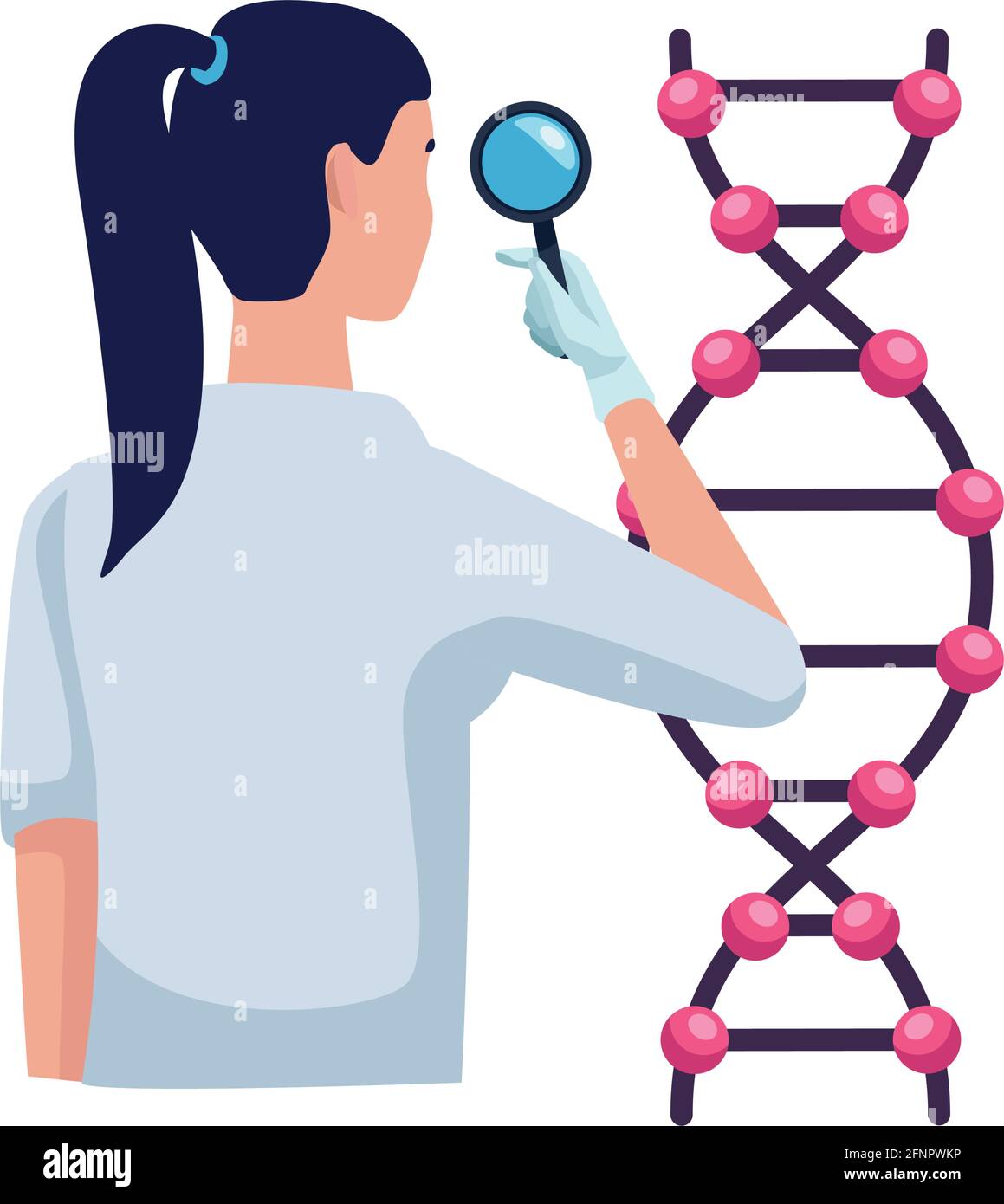 female scientist searching dna Stock Vector Image & Art - Alamy