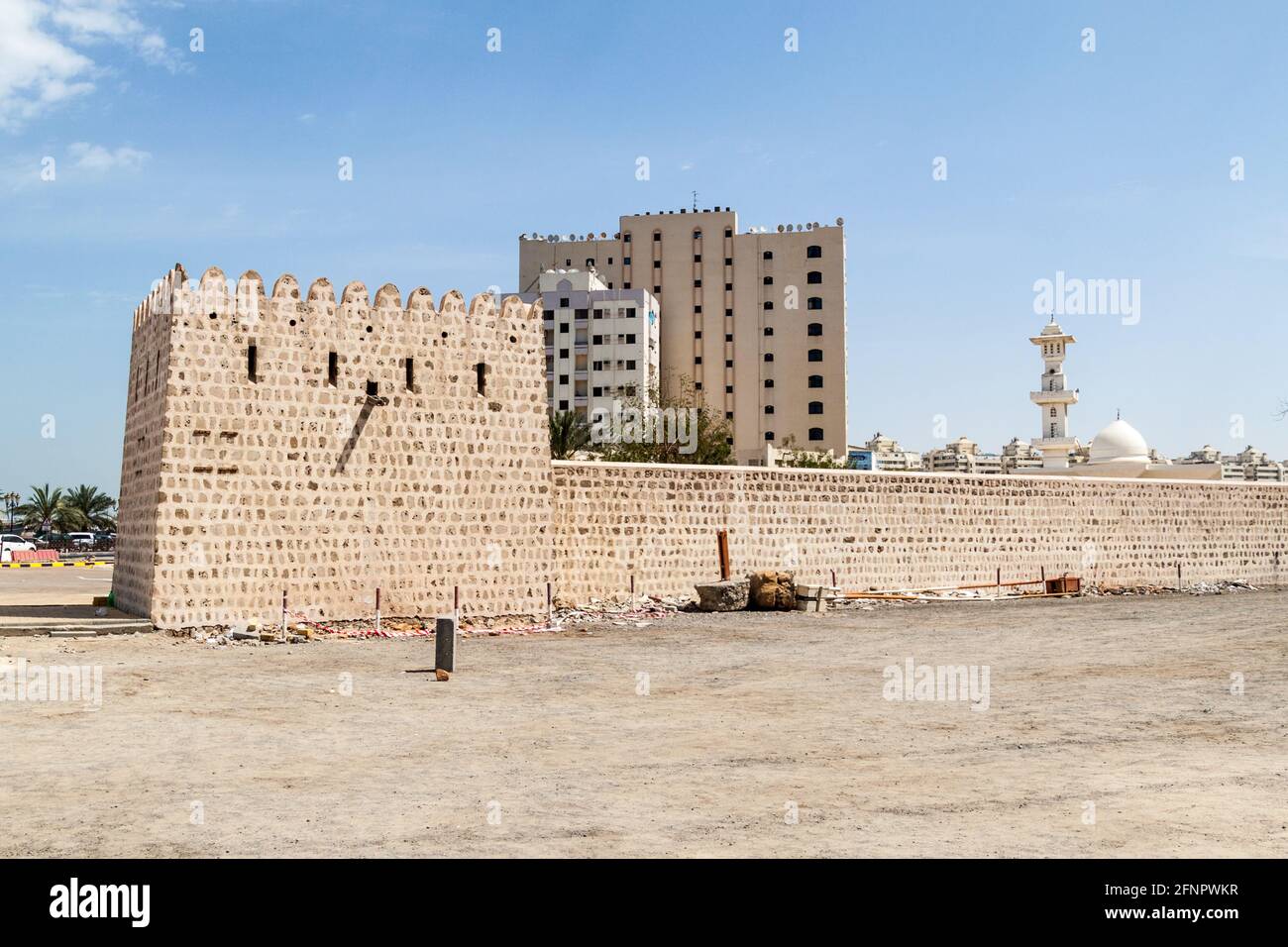 Old fortification wall at the Heritage Area in Sharjah, UAE Stock Photo ...