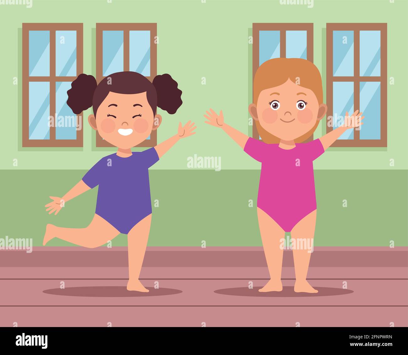 girls dancing ballet Stock Vector Image & Art - Alamy