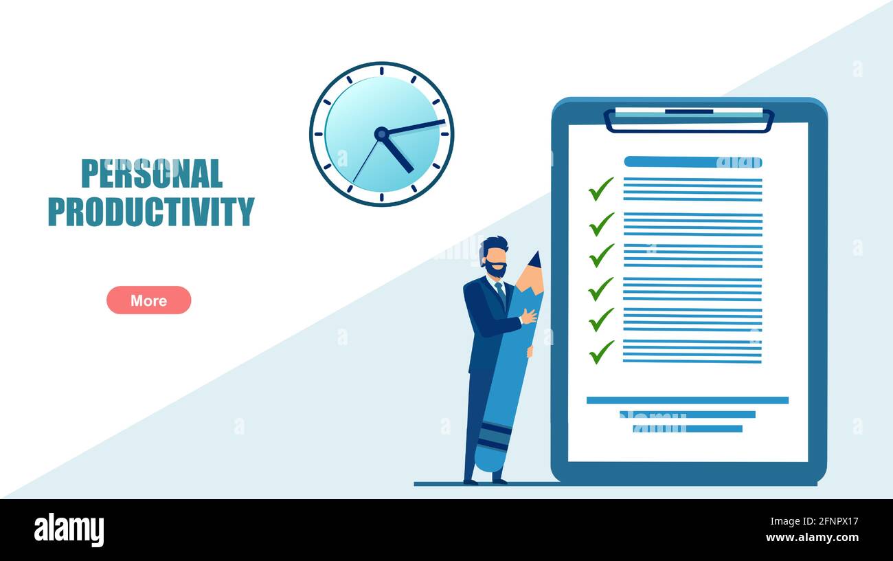 Vector of an organized businessman managing his time efficiently Stock ...