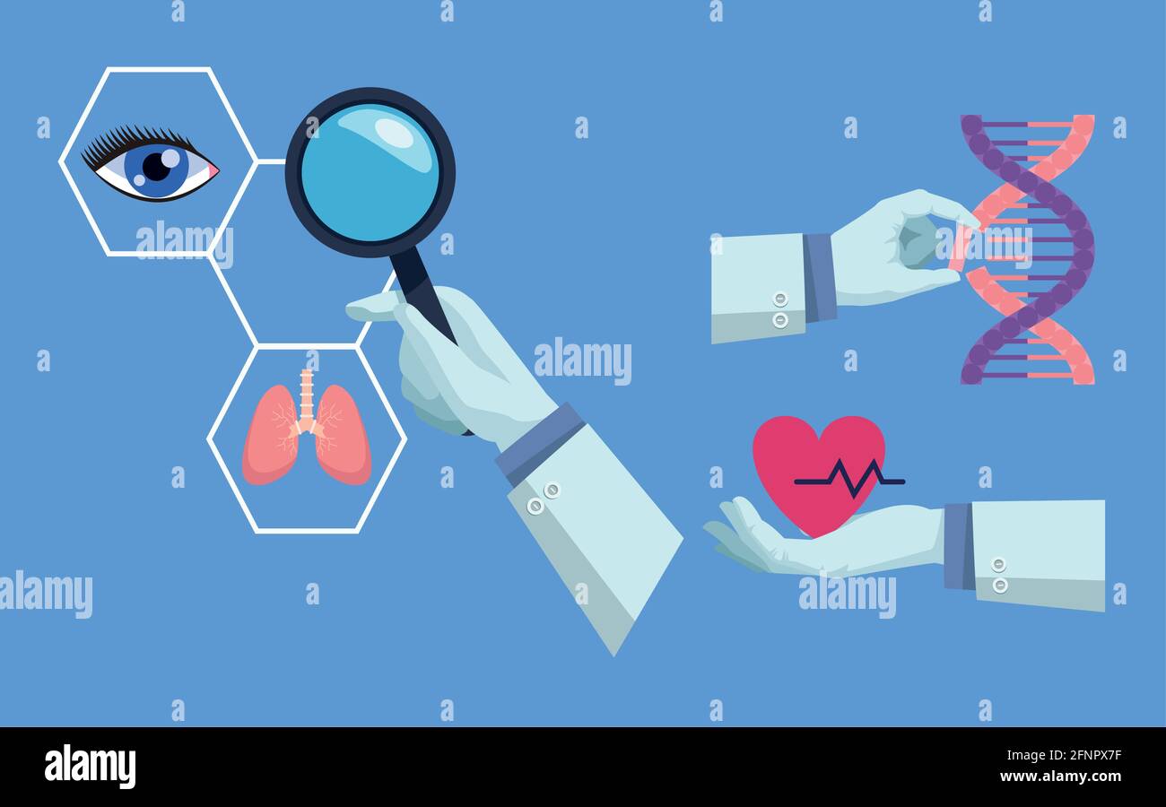 three genetic testing icons Stock Vector Image & Art - Alamy
