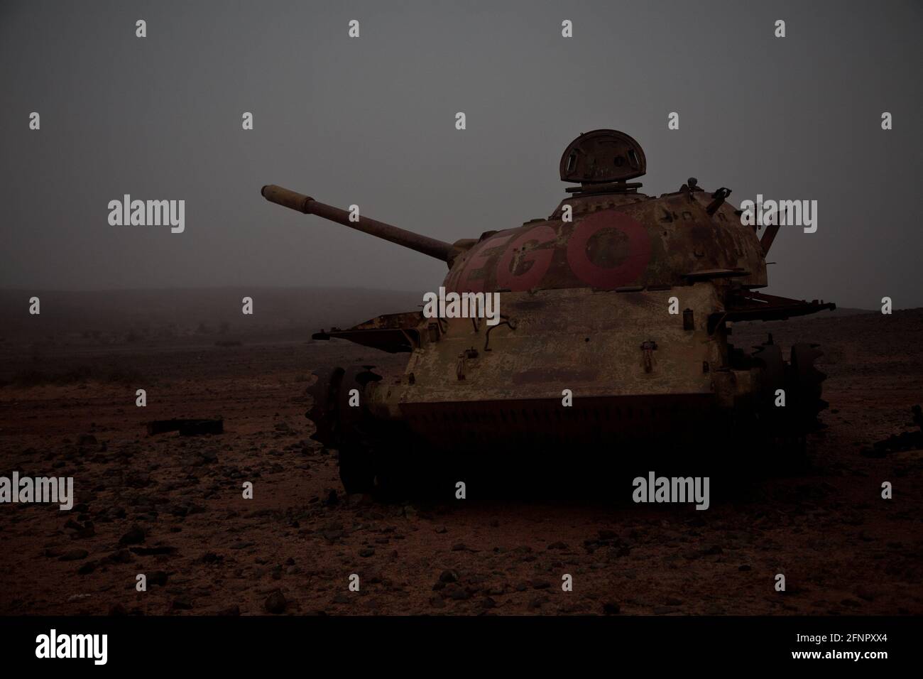 Tifariti, Liberated Territories, Western Sahara. Carcass of a Moroccan ...