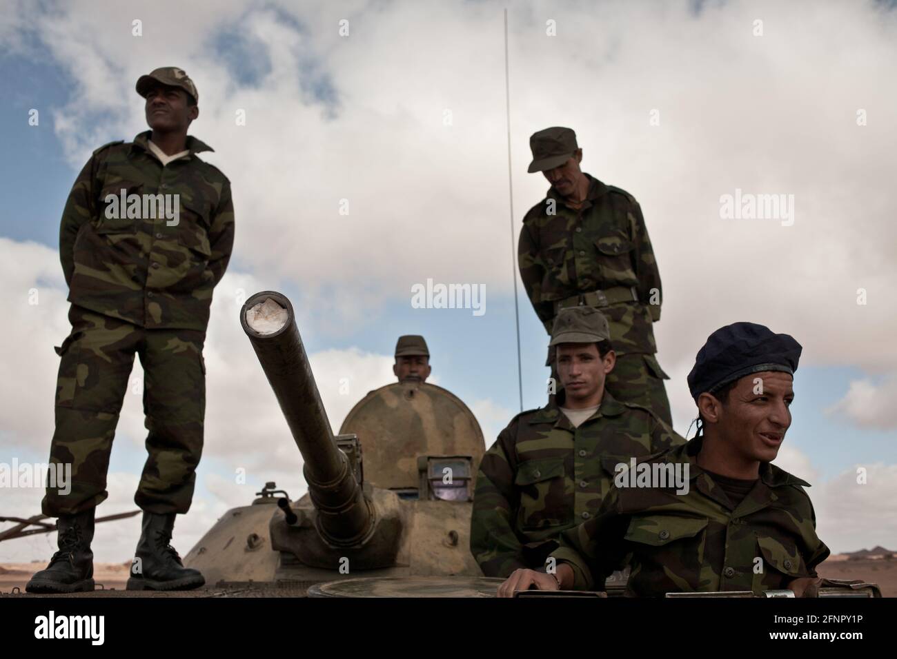 Liberated Territories, Western Sahara. The crew of a tank of the ...