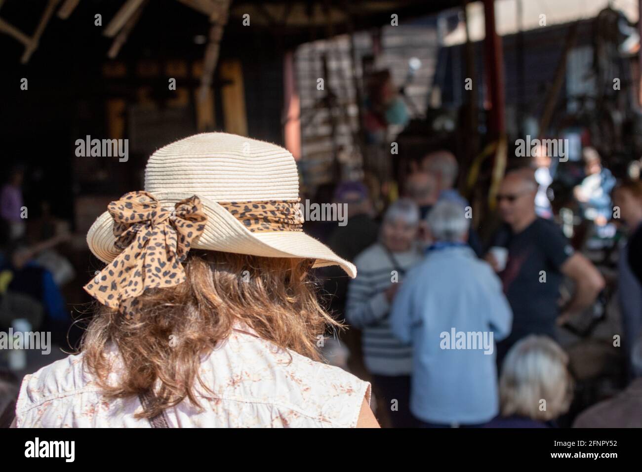 At the 2019 Alde Valley Spring Festival a woman wears a stylish hat ...