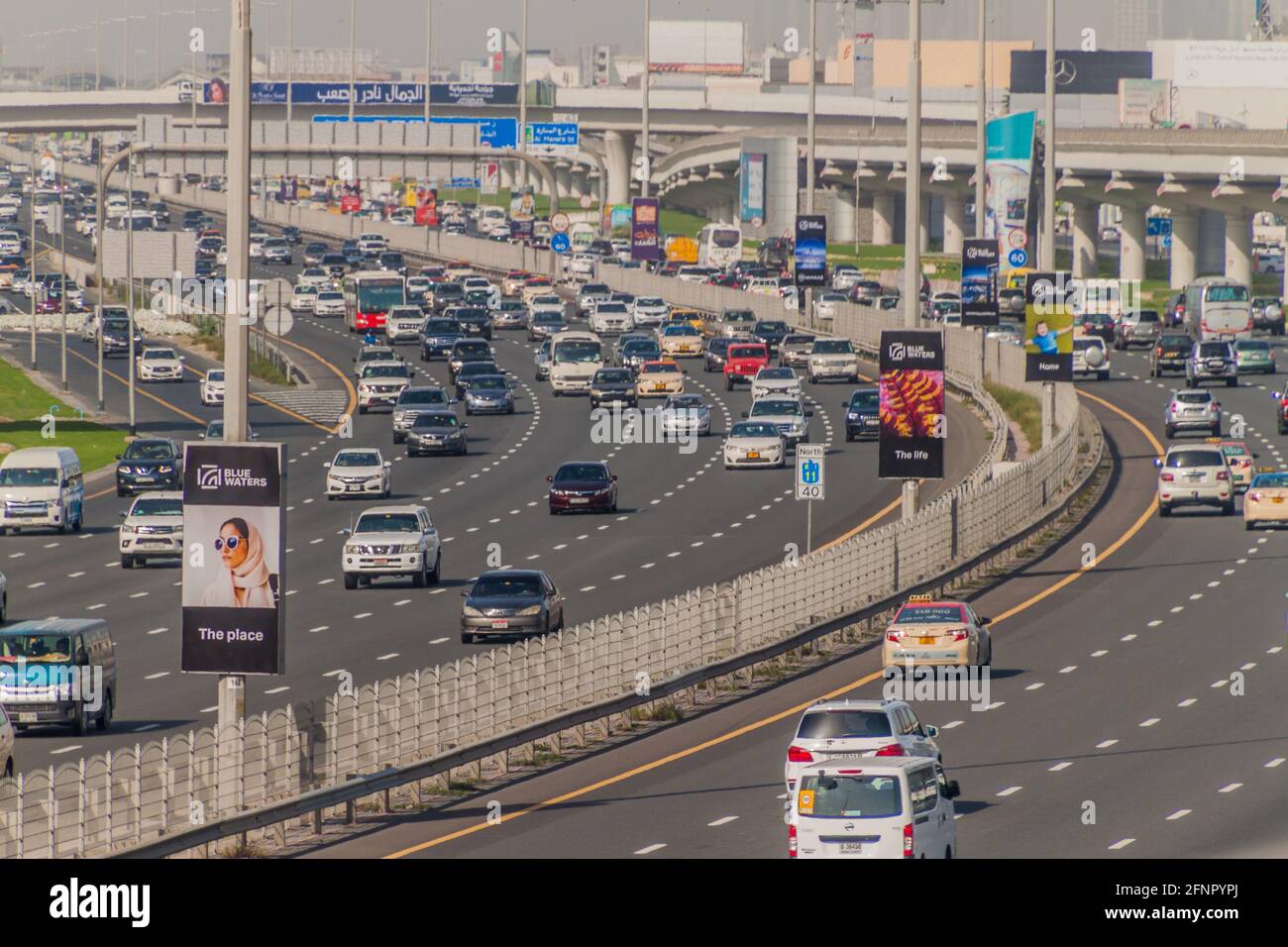 DUBAI, UAE - MARCH 12, 2017: Traffic on Sheikh Zayed road in Dubai ...