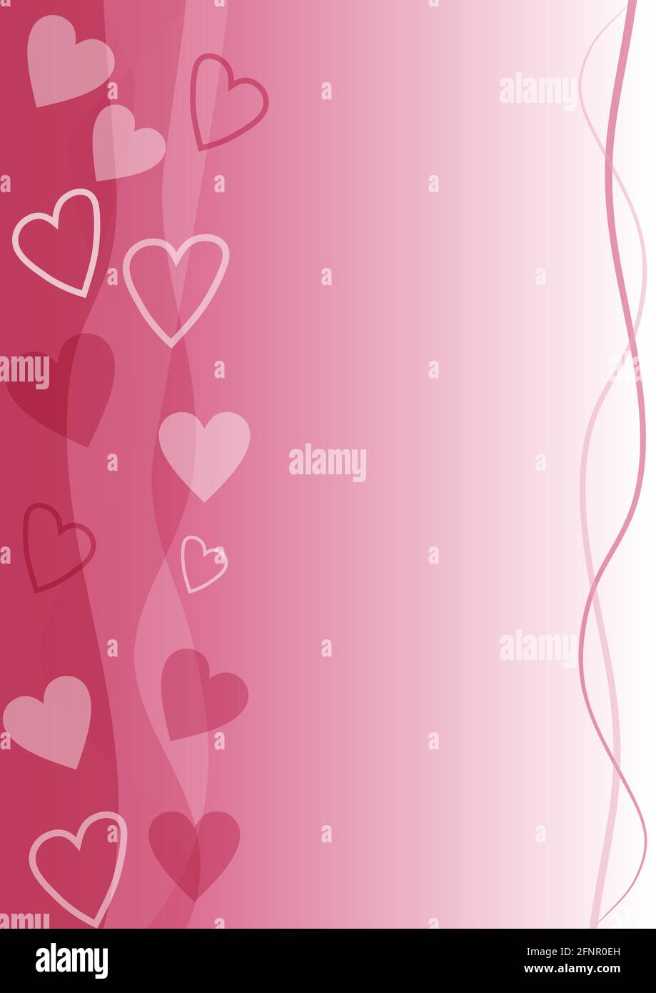 Modern light pink decorative background with heart and flowers cut out ...