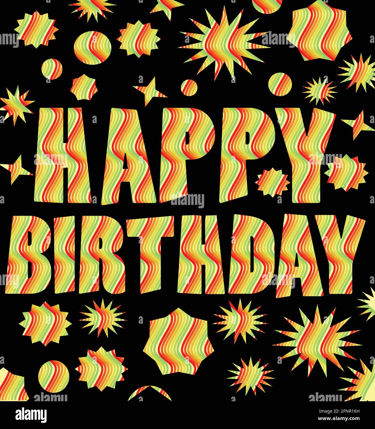 Happy birthday billboard with multicolored grunge inscription on black ...