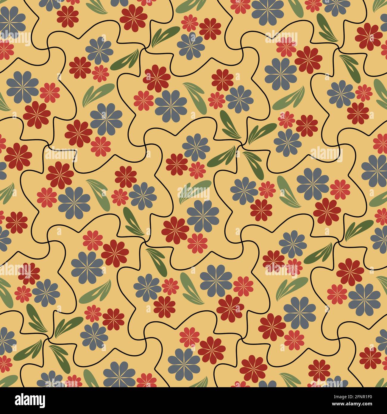 Seamless vintage background with small flowers in nostalgic soft colors ...