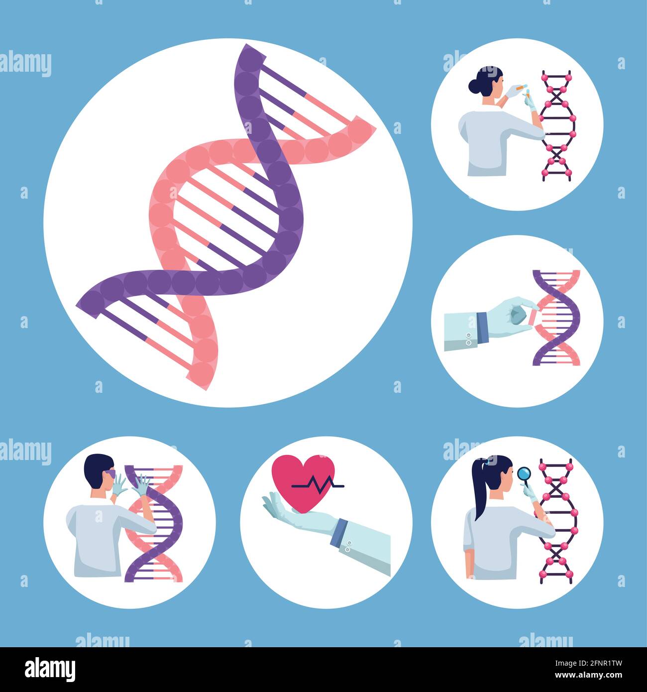 six genetic testing icons Stock Vector Image & Art - Alamy