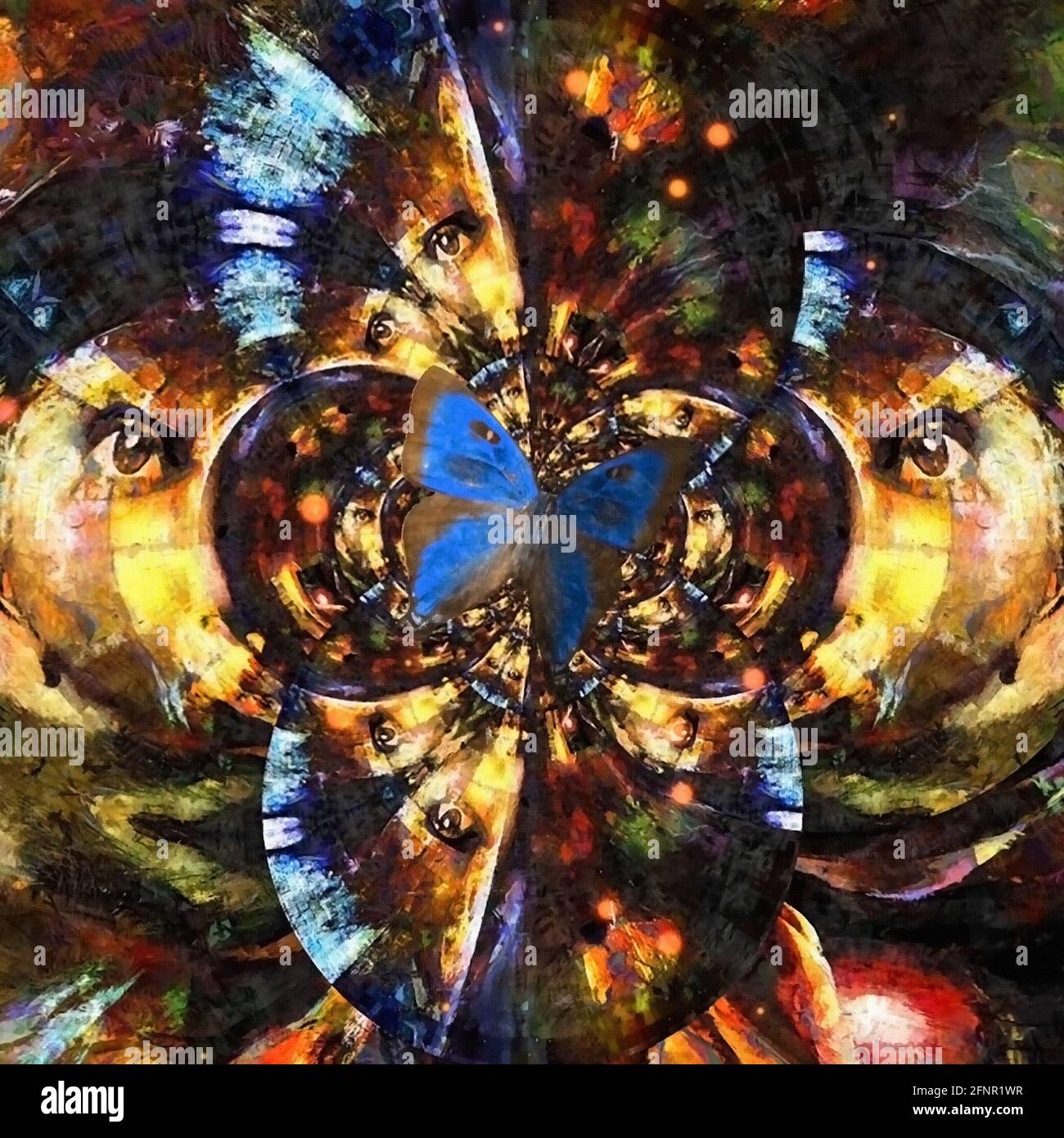 Modern digital art. Abstract faces. 3D rendering Stock Photo - Alamy