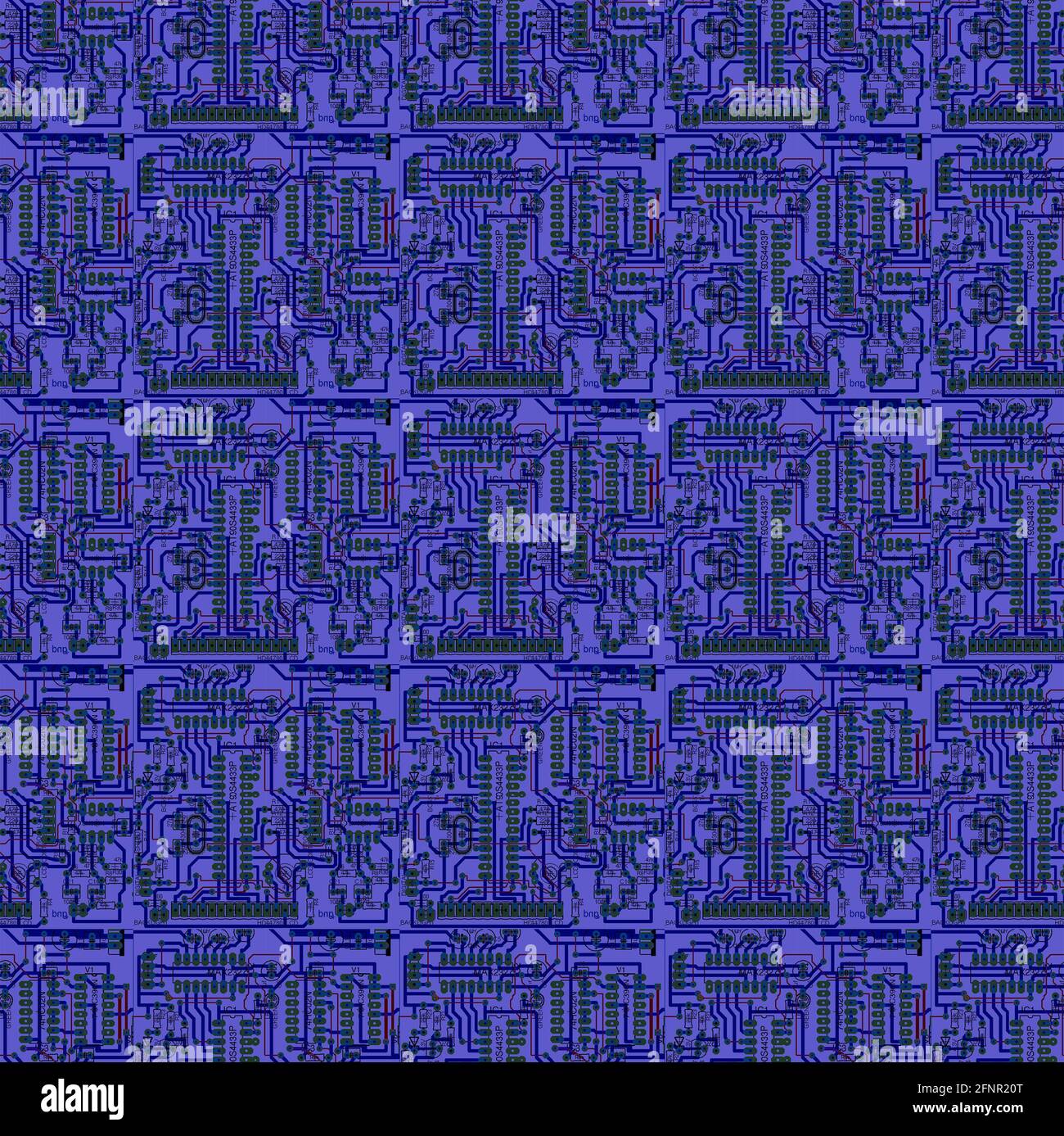 Purple electronic circuit design. Seamless pattern Stock Photo - Alamy