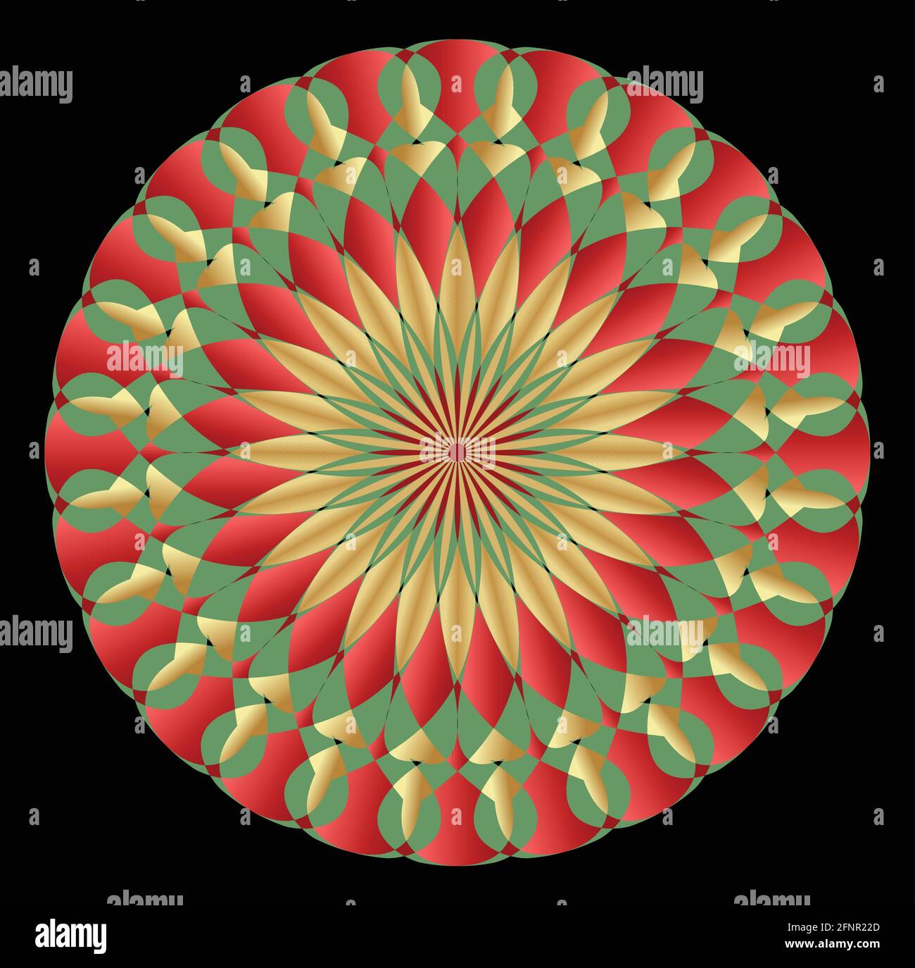 Geometric symmetric colorful rosette in art deco style with gradient ...