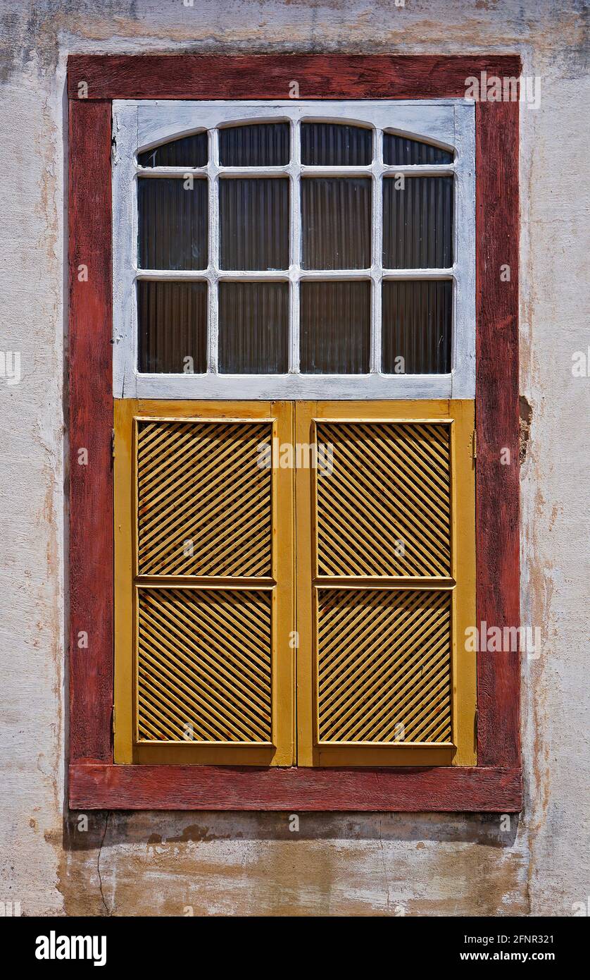 Ancient colonial window in historical city of Ouro Preto, Brazil Stock ...