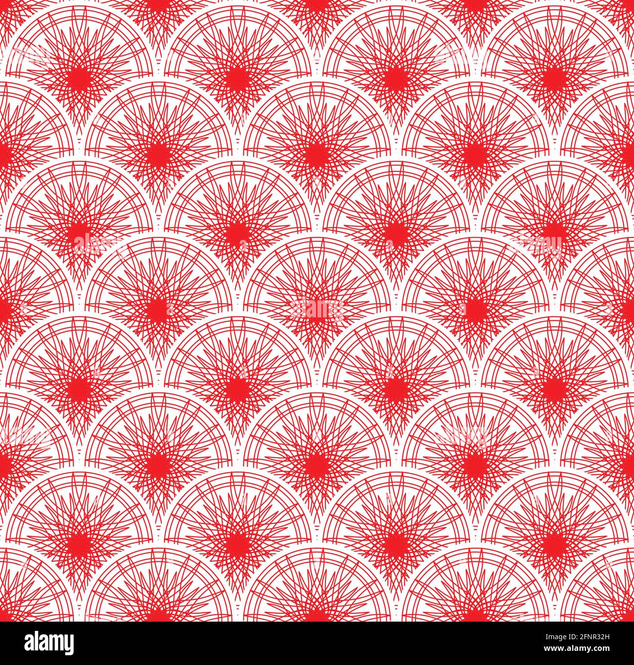 Red filigree lace fine seamless background with overlapping circle ...