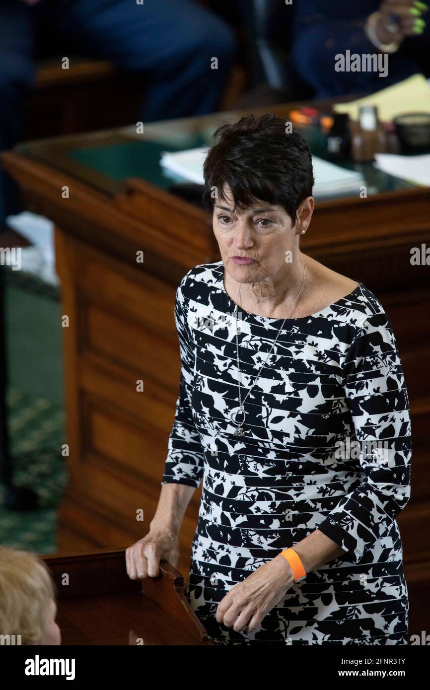 Texas Senate action on Monday, May 17, 2021 showing Sen. Donna Campbell ...