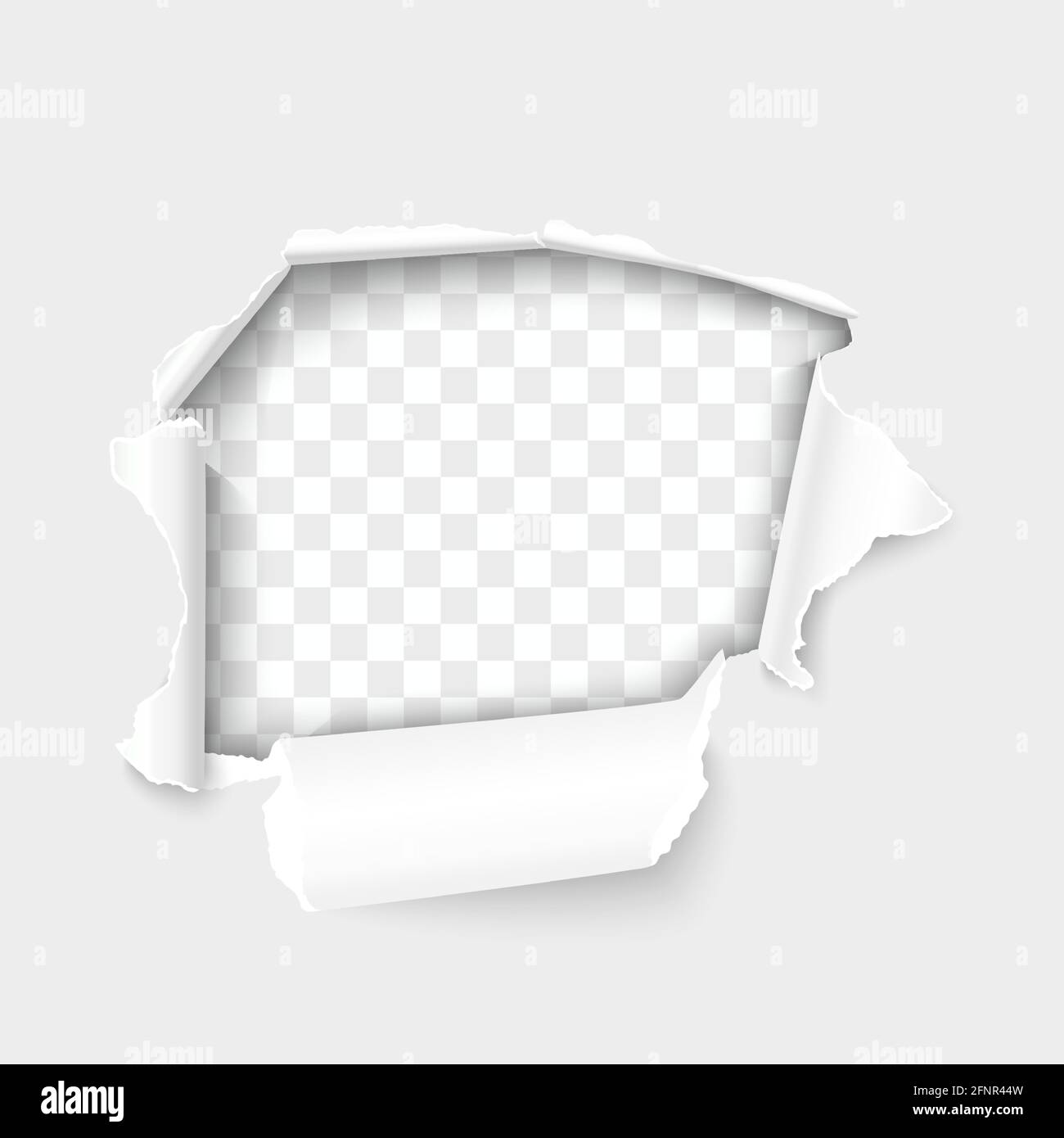 Hole in paper with torn sides. Realistic vector paper texture ripped ...