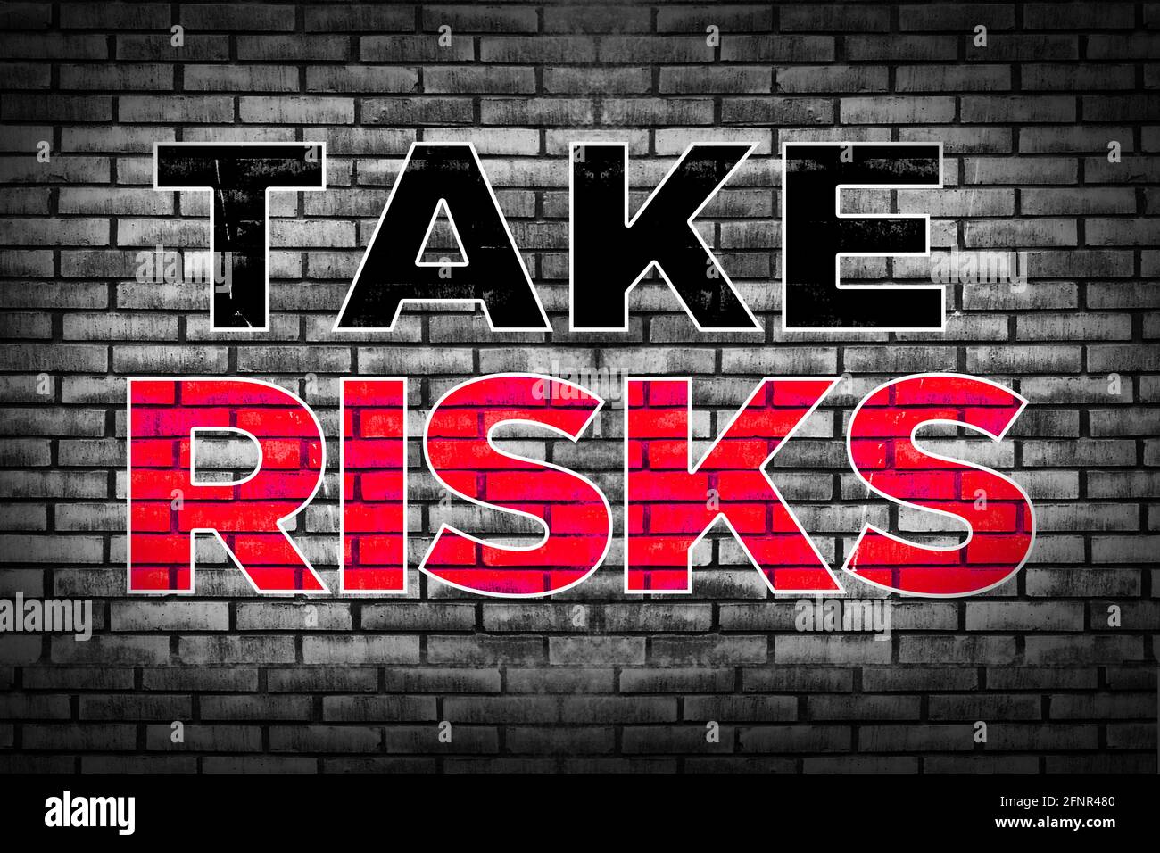 Abstract Rough Wall Take Risk Modern Typography Background. Business ...