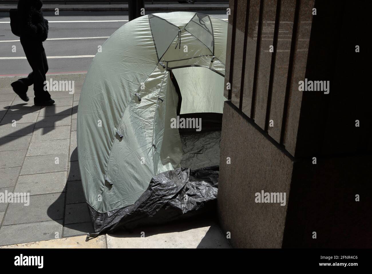 Euston - London (UK): A Rough sleepers tent is seen on the streets of ...