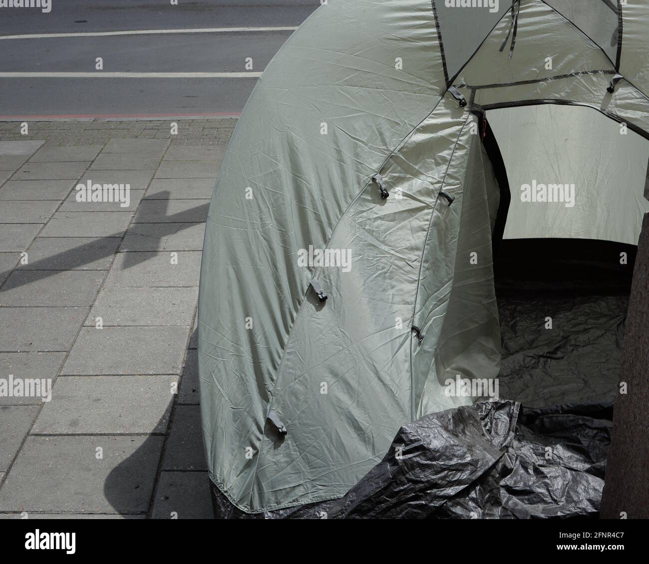 Euston - London (UK): A Rough sleepers tent is seen on the streets of ...