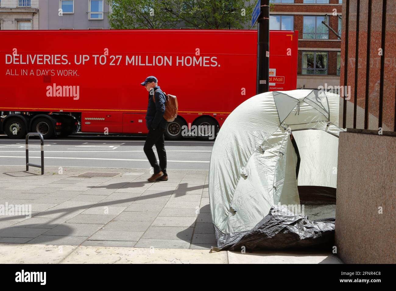 Euston - London (UK): A Rough sleepers tent is seen on the streets of ...