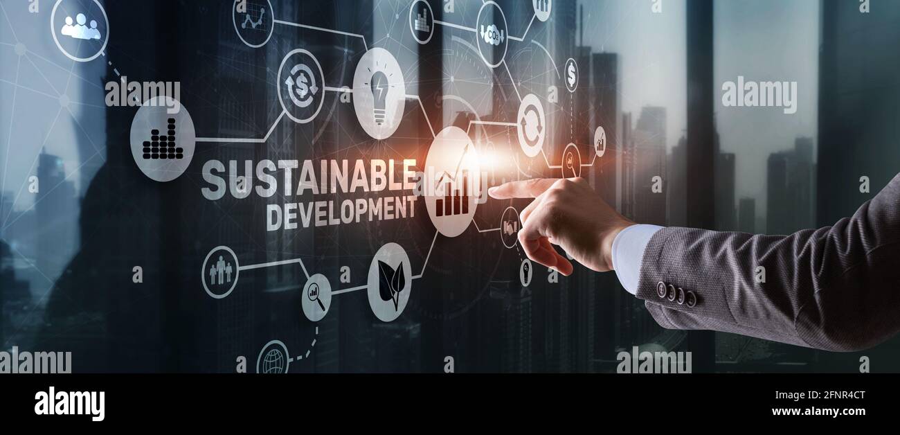 SDGs. Sustainable development goals. Environmental technology concept ...