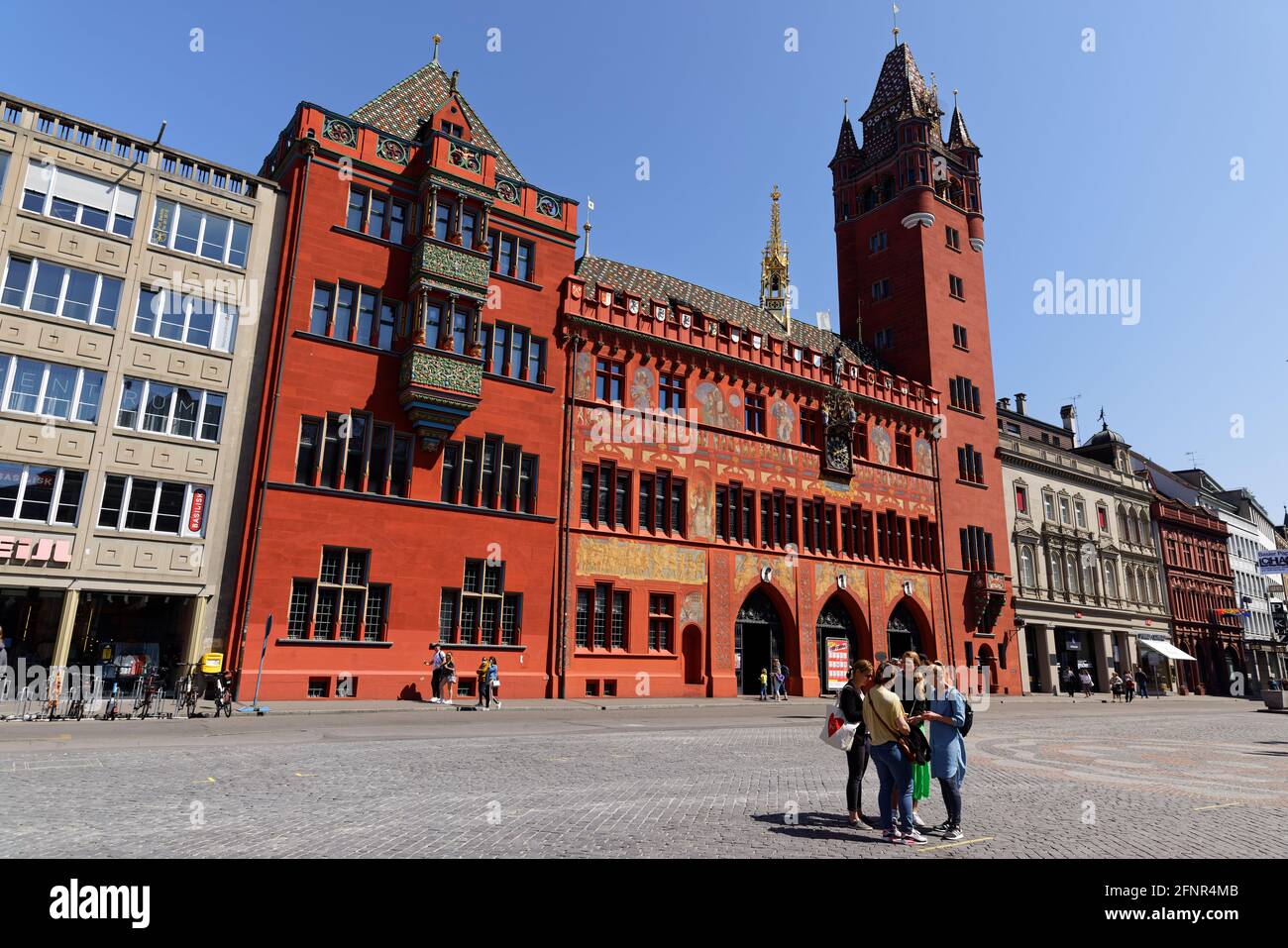 historic town hall basel, building photographed in the daytime with ...