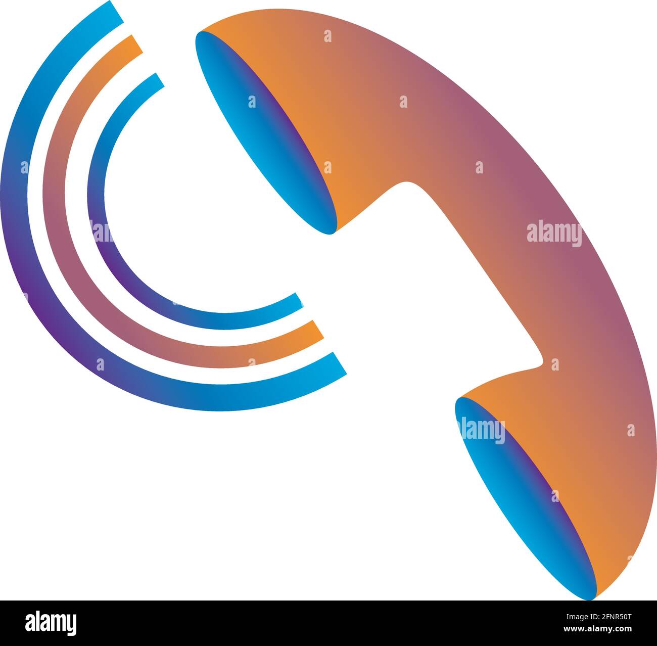 Blue and orange gradient phone icon sign illustration Stock Vector ...