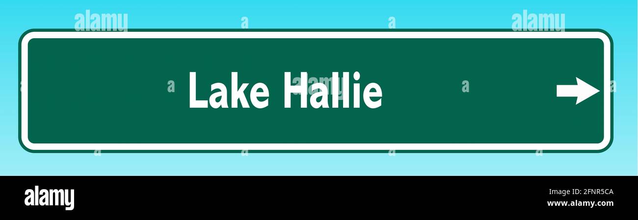 A graphic illlustration of an American road sign pointing to Lake ...