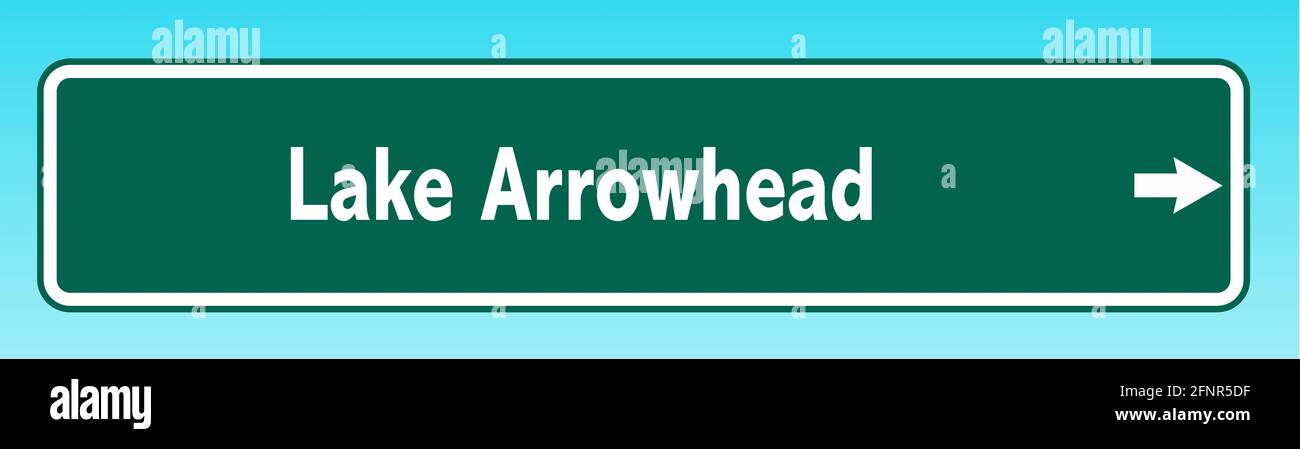 A graphic illlustration of an American road sign pointing to Lake ...
