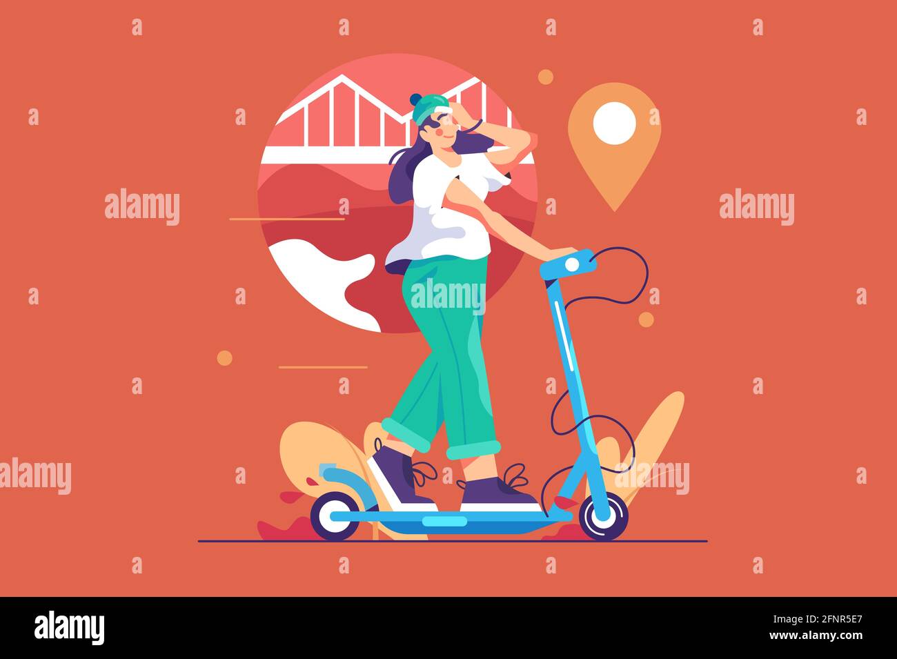 Scooter location Stock Vector Images - Alamy