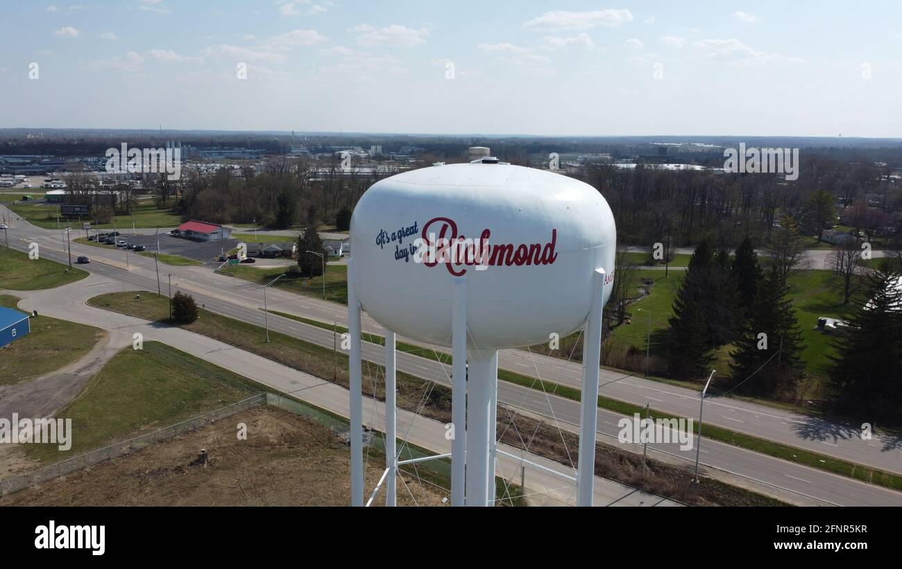 Aerial photo of Richmond water tower taken by drone in 4k Stock Photo ...