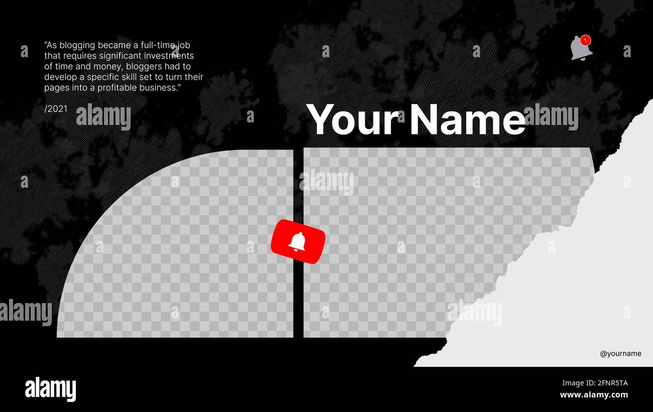 Horizontal Ragged Banner with Nickname Spot. Template for Personal Blog ...