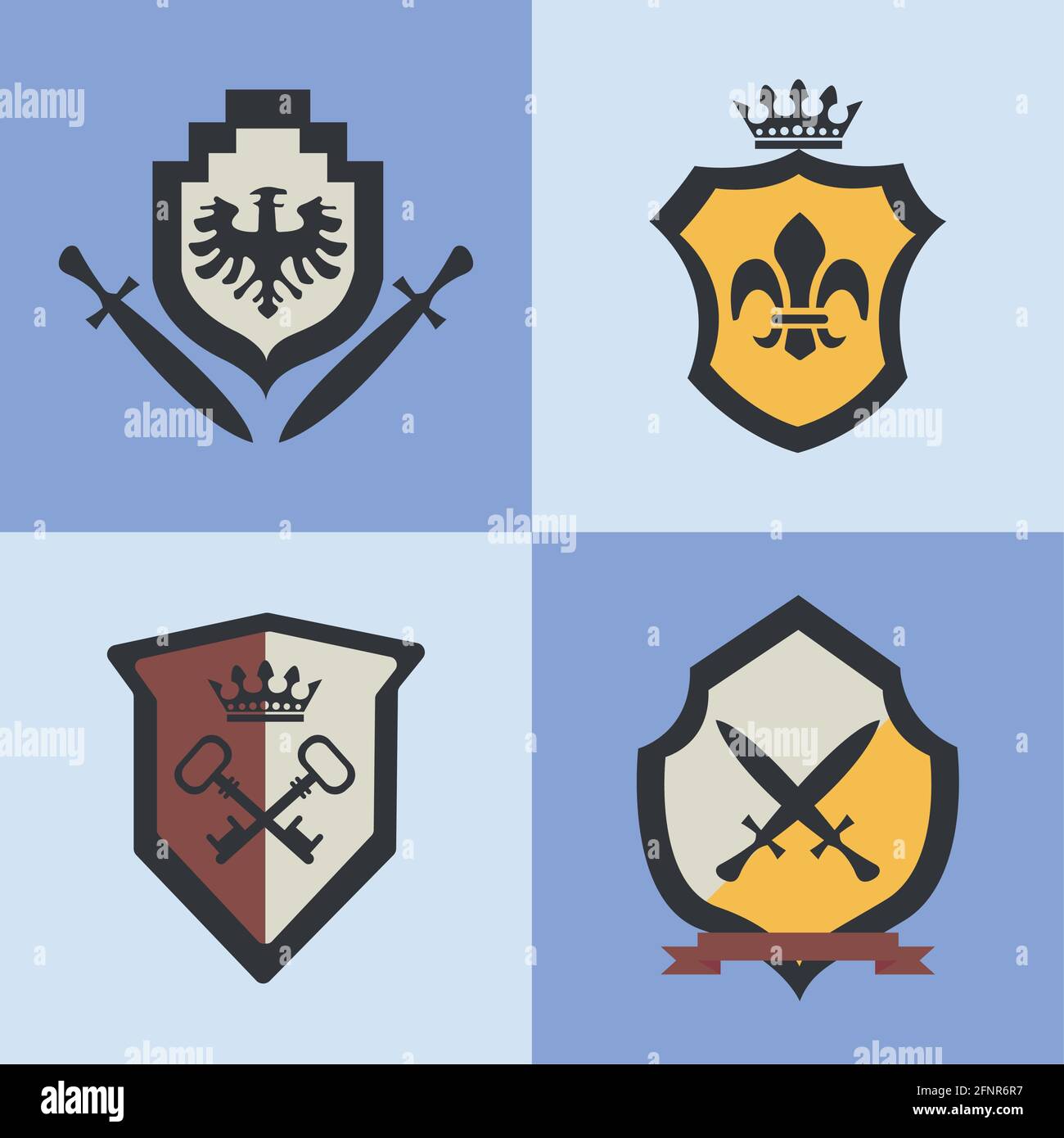 four coats of arms Stock Vector Image & Art - Alamy