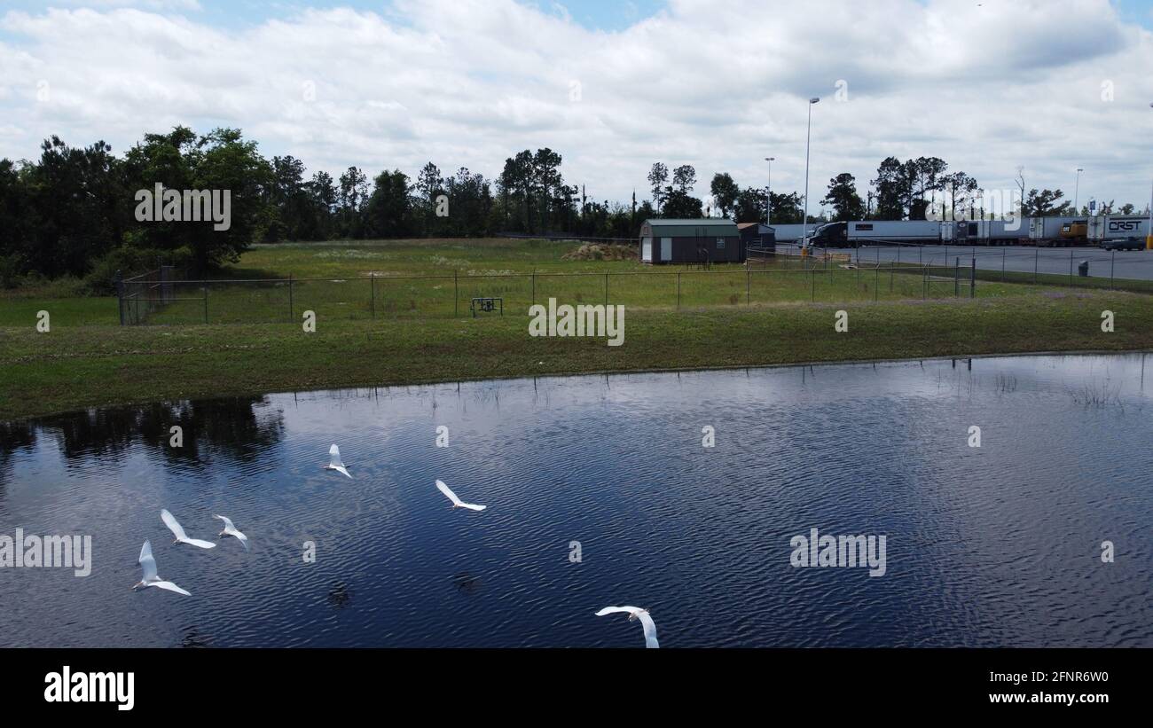 Aerial photo of water features in Florida taken by drone in 4k Stock ...
