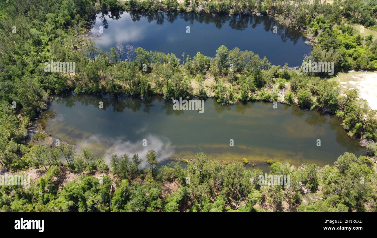 Aerial photo of ponds and lakes in Florida taken by drone in 4k Stock ...